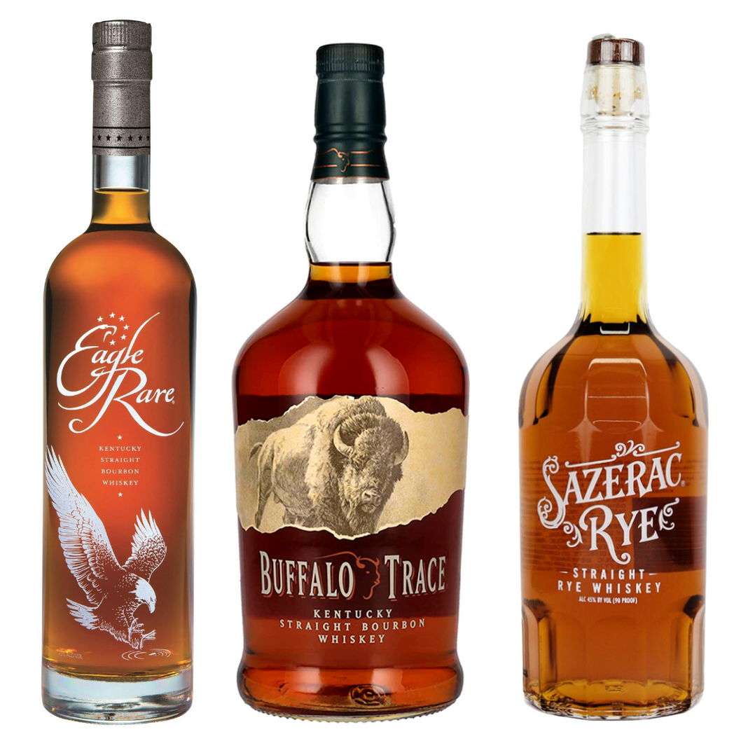 Eagle Rare & Buffalo Trace & Sazerac Rye 3 Bottle Combo - Whiskey ...