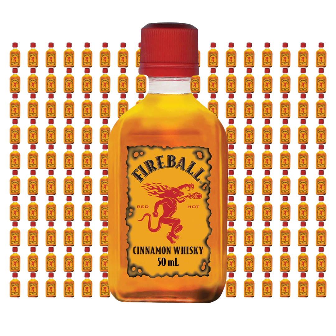 Fireball Cinnamon Whisky Mega Jumbo Party Pack - 50ml Shots 350 Count ...